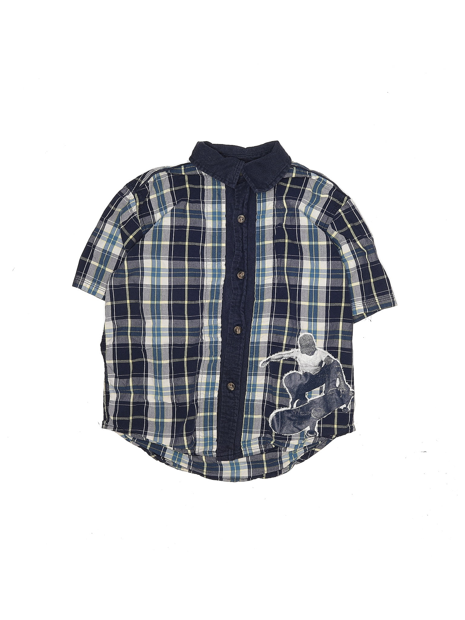 Basic Editions 100% Cotton Argyle Checkered-gingham Plaid Blue Short ...