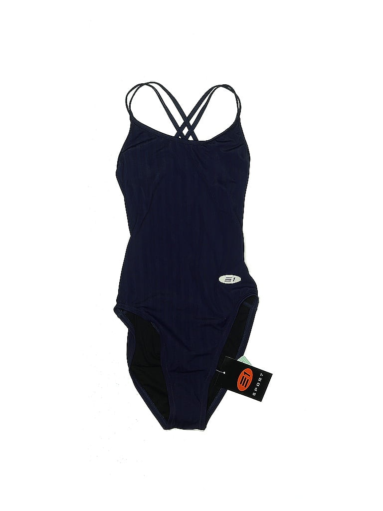 Assorted Brands Solid Blue One Piece Swimsuit 32 Waist - 57% off | ThredUp