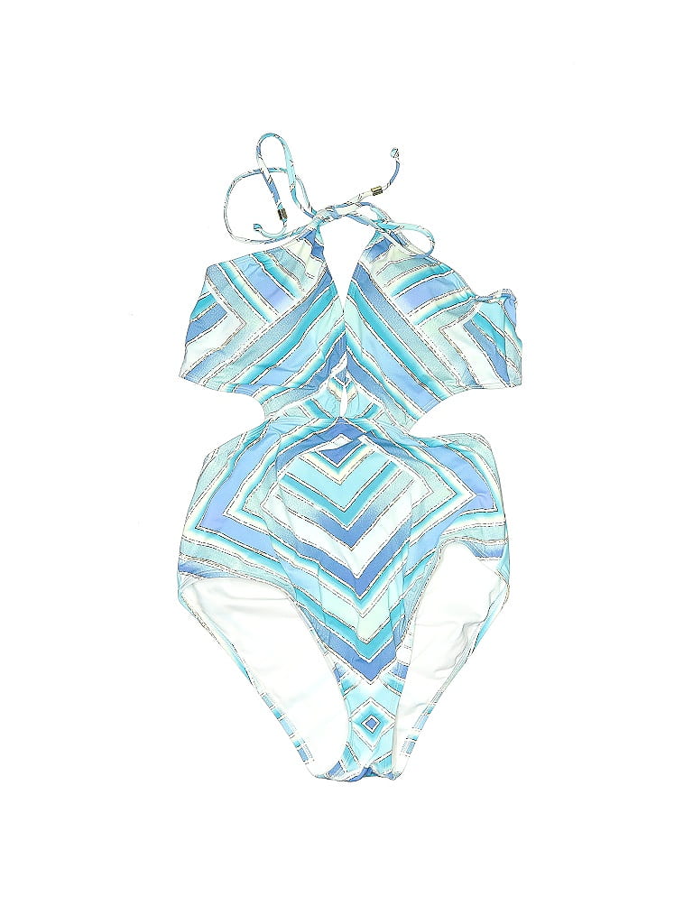 Bar III Print Blue One Piece Swimsuit Size L - 50% off | ThredUp