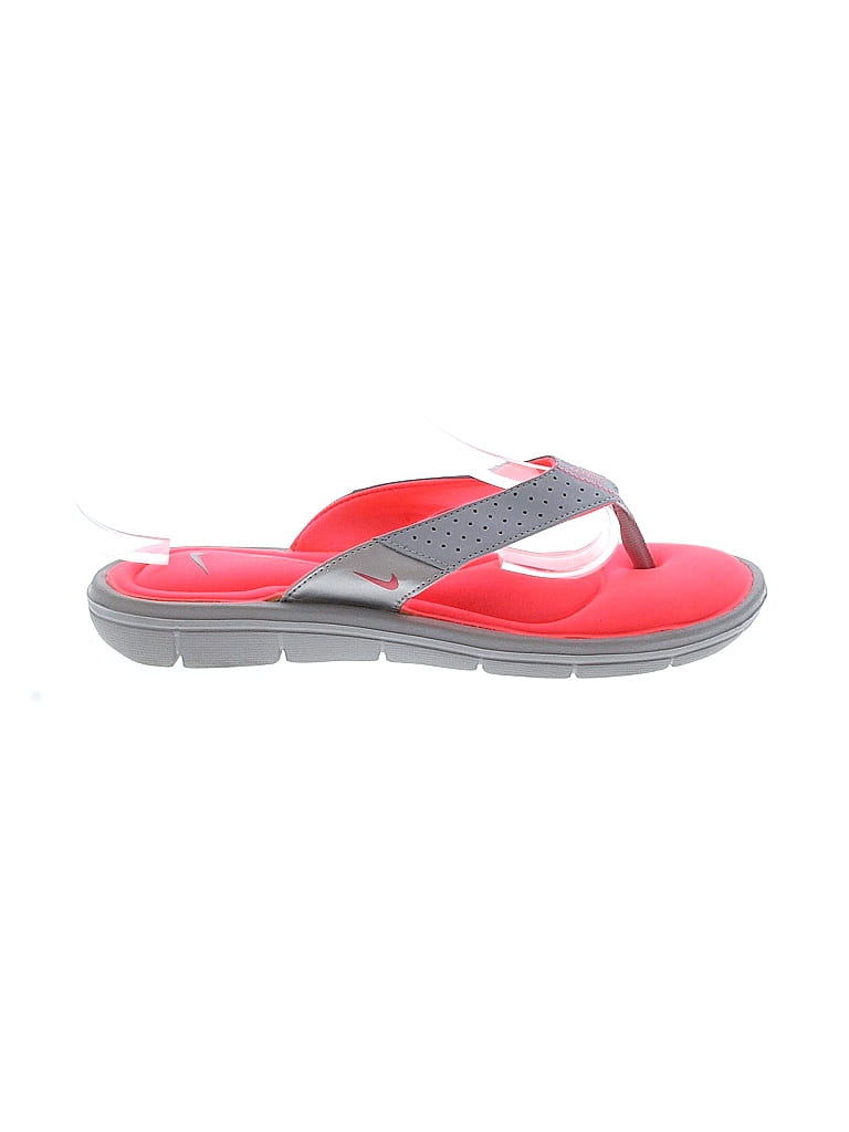 Nike Red Gray Flip Flops Size 8 - 44% off | ThredUp