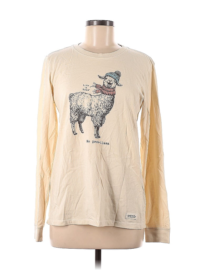 Life Is Good 100% Cotton Ivory Long Sleeve T-Shirt Size M - 46% off ...