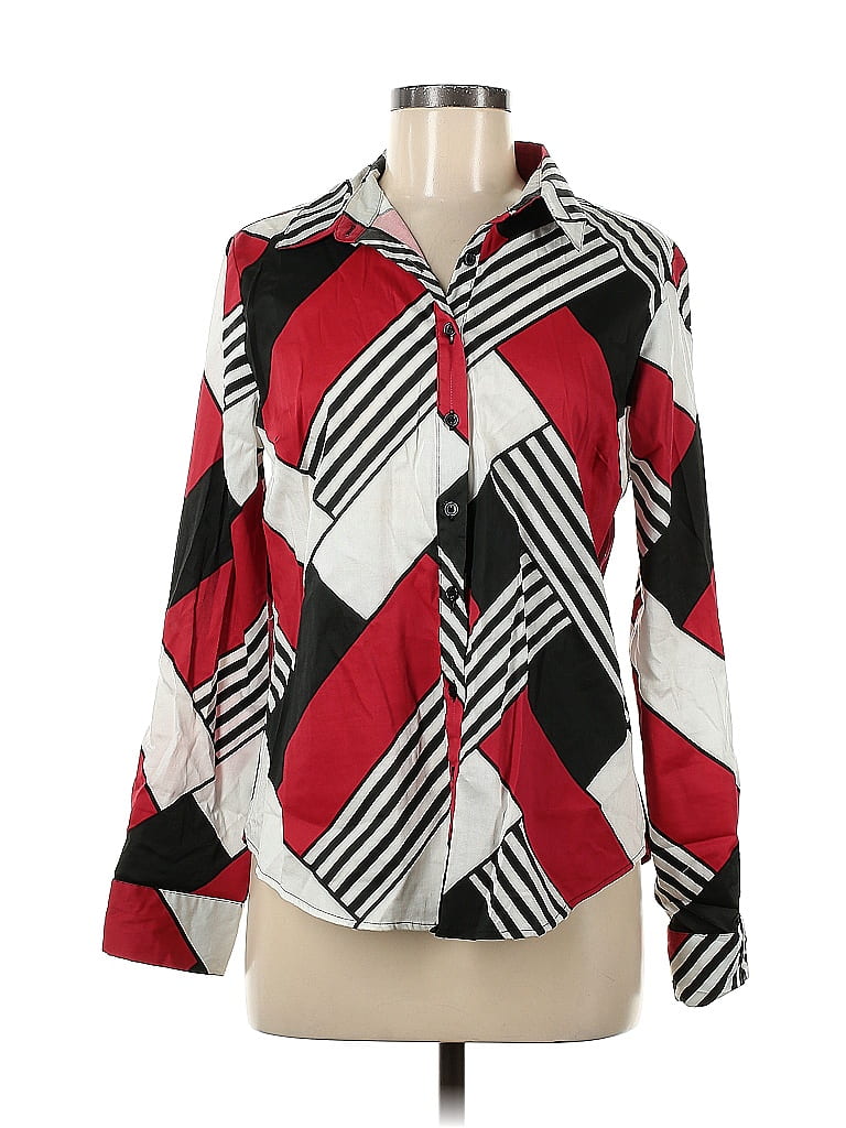 New York & Company Color Block Red Long Sleeve Blouse Size M - 75% off ...