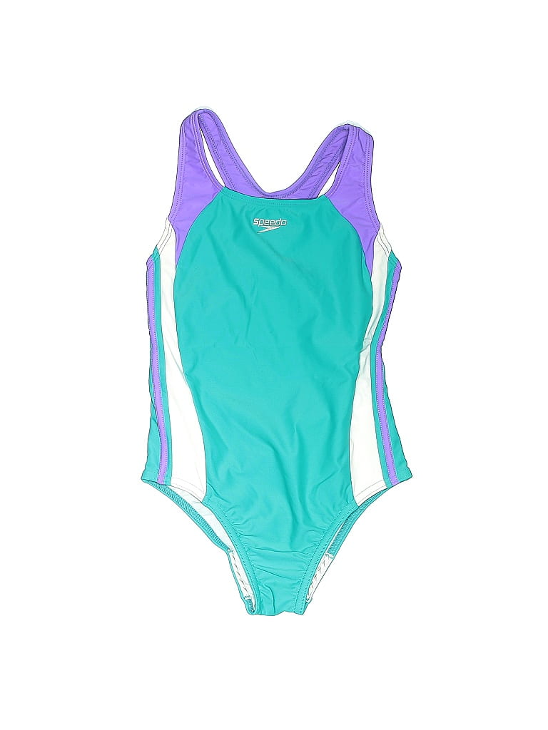 Speedo Color Block Green One Piece Swimsuit Size 10 - 38% off | ThredUp