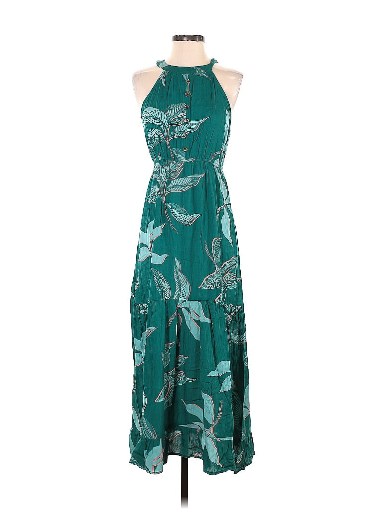Roxy 100% Viscose Tropical Green Cocktail Dress Size S - 59% off | ThredUp