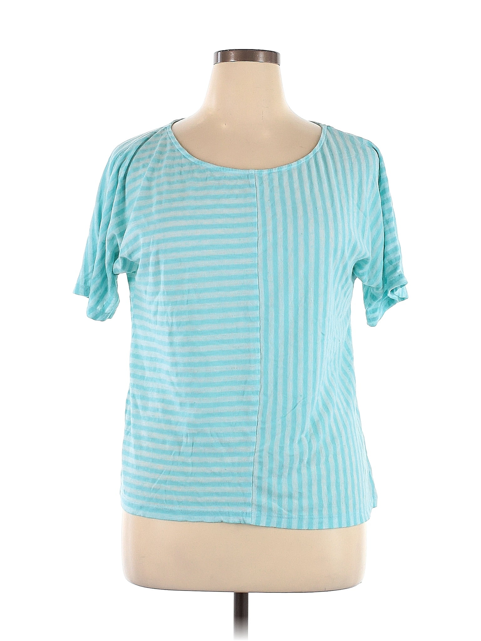 T by Talbots Stripes Blue Short Sleeve T-Shirt Size XL - 70% off | ThredUp