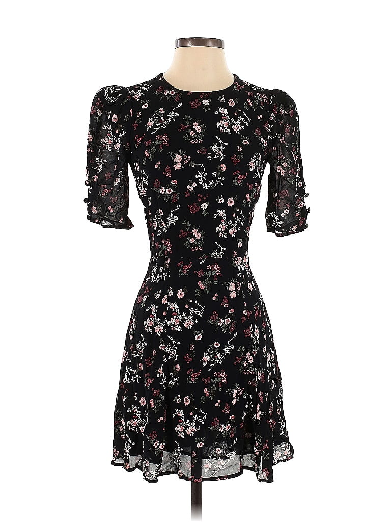 Reformation 100% Viscose Floral Black Casual Dress Size 2 - 66% off ...