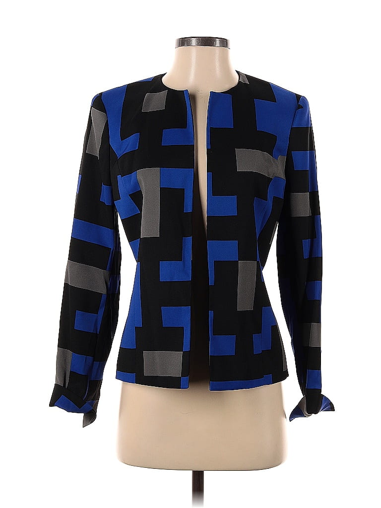 Kasper Graphic Blue Jacket Size 4 - 68% off | ThredUp