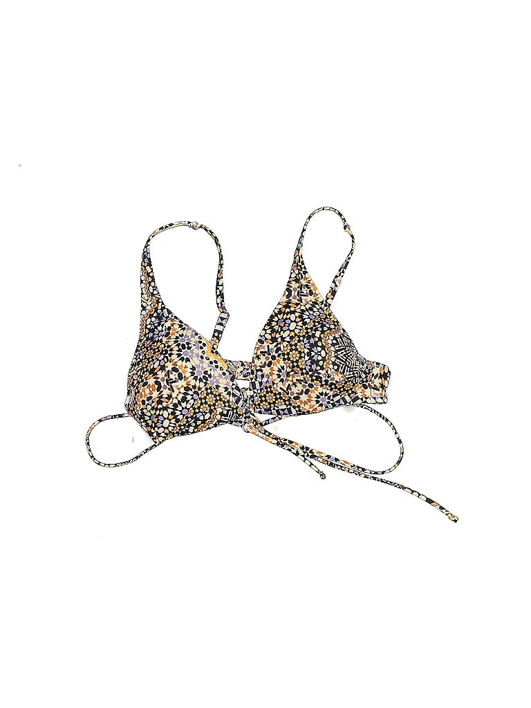 Shade & Shore Paisley Tweed Stars Animal Print Gold Swimsuit Top Size ...