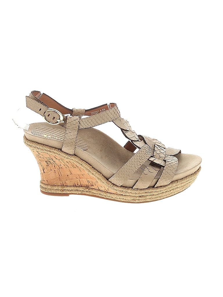 Earthies 100% Leather Tan Wedges Size 9 - 80% off | ThredUp