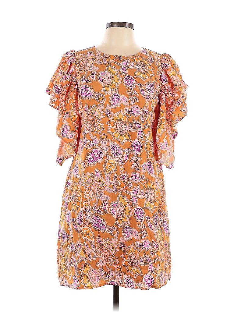 Shop Neighbor Paisley Orange Cocktail Dress Size L - 70% off | ThredUp