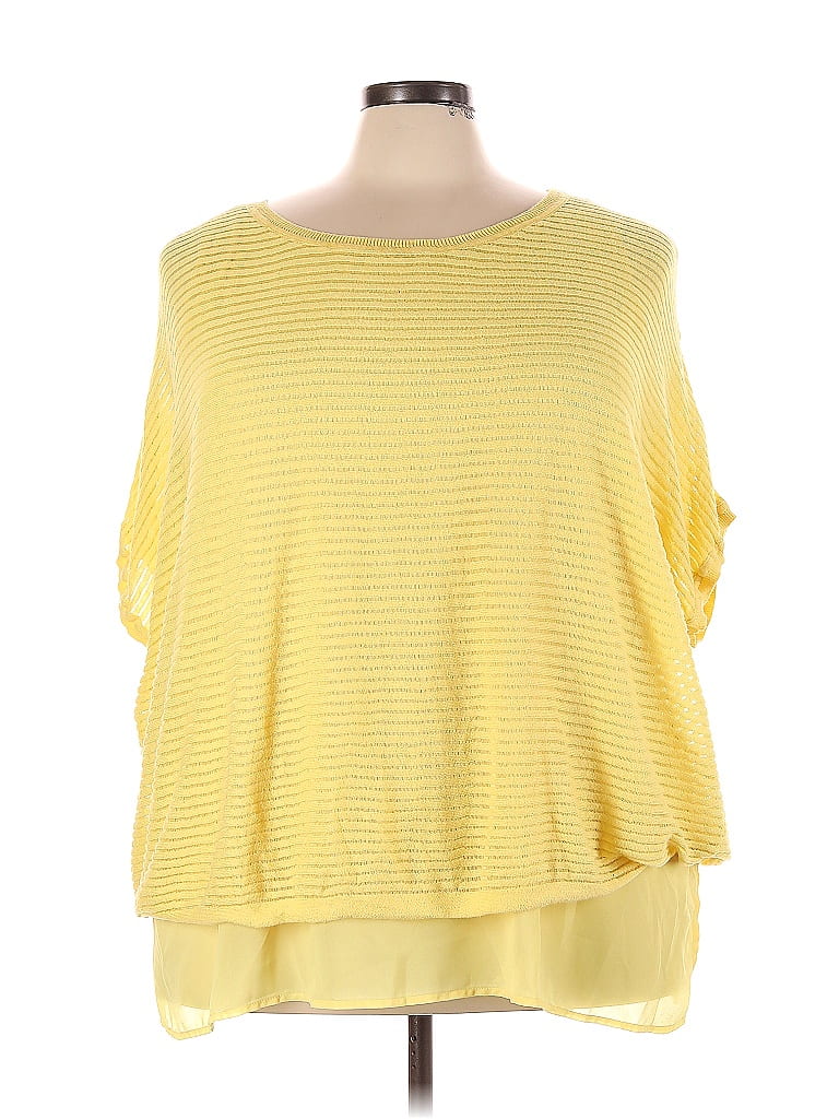 Lane Bryant 100% Cotton Yellow 3/4 Sleeve Top Size 26 - 28 Plus (Plus ...