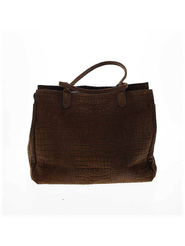 B.May Bags 100% Leather Solid Brown Leather Tote One Size - 73% off ...