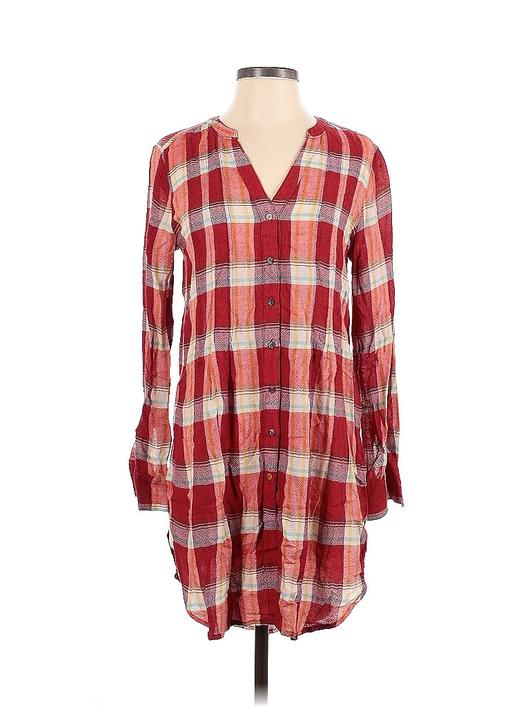 Akemi + Kin Plaid Burgundy Casual Dress Size XS - 74% off | ThredUp