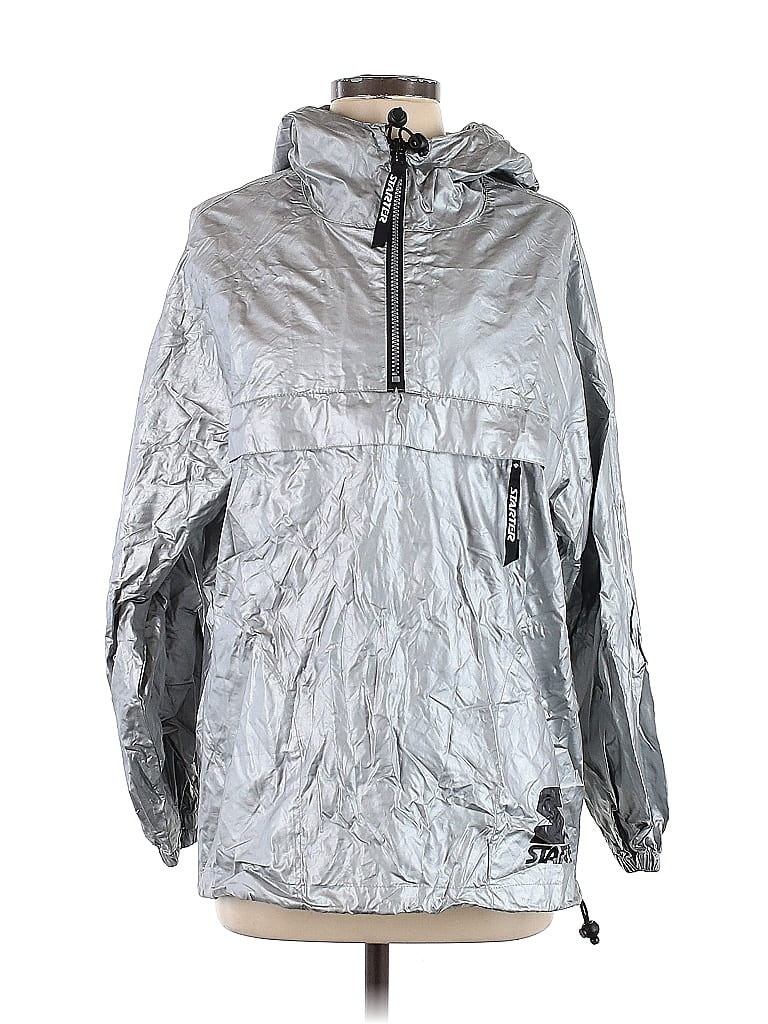 Starter 100% Nylon Metallic Silver Raincoat Size S - 56% off | ThredUp