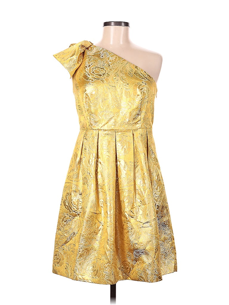 Megan Masters Paisley Gold Cocktail Dress Size 8 - 78% off | ThredUp