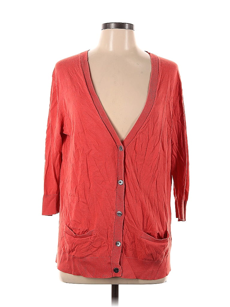 Gap 100% Cotton Solid Red Cardigan Size L - 73% off | ThredUp