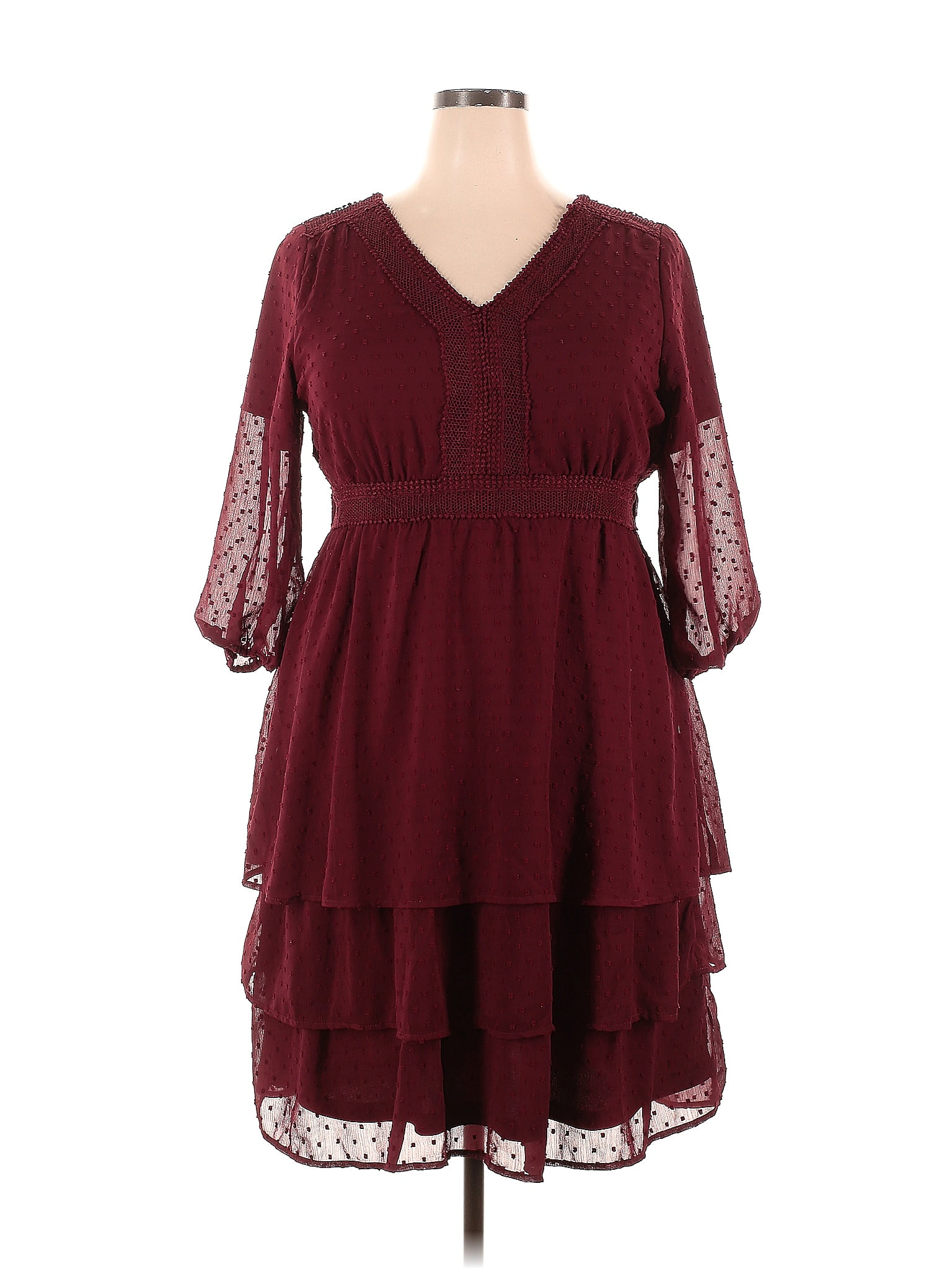 JESSAKAE 100% Polyester Burgundy Cocktail Dress Size XXL - 64% off ...