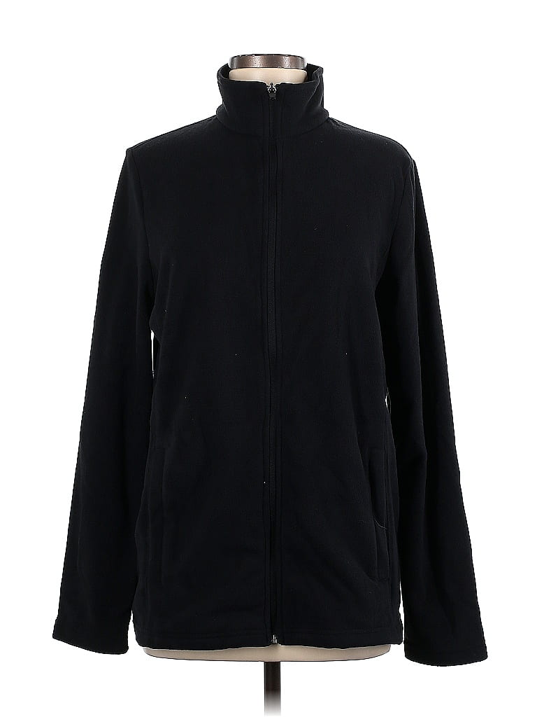 Lands' End 100% Polyester Solid Black Jacket Size M - 81% off | ThredUp