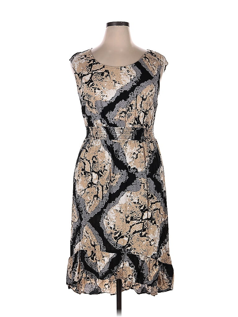 AB Studio Paisley Tan Cocktail Dress Size 16 - 45% off | ThredUp