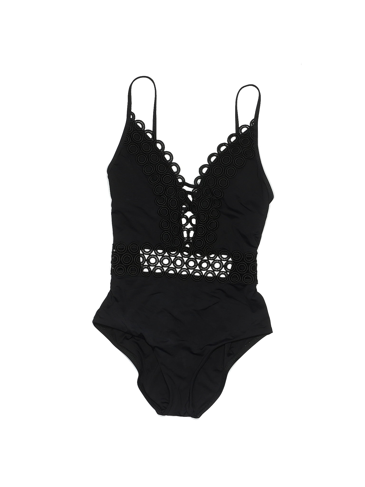 Becca Houndstooth Argyle Hearts Graphic Polka Dots Black One Piece ...