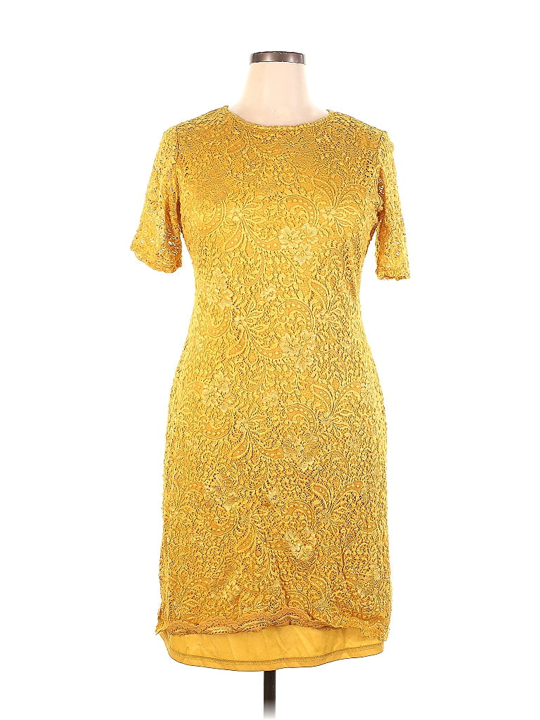 Sharagano Gold Cocktail Dress Size 14 - 71% off | ThredUp