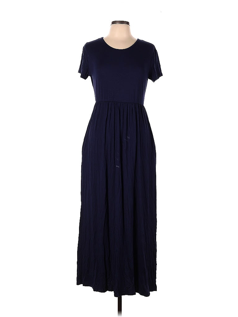 Assorted Brands Solid Blue Casual Dress Size L 56 Off Thredup