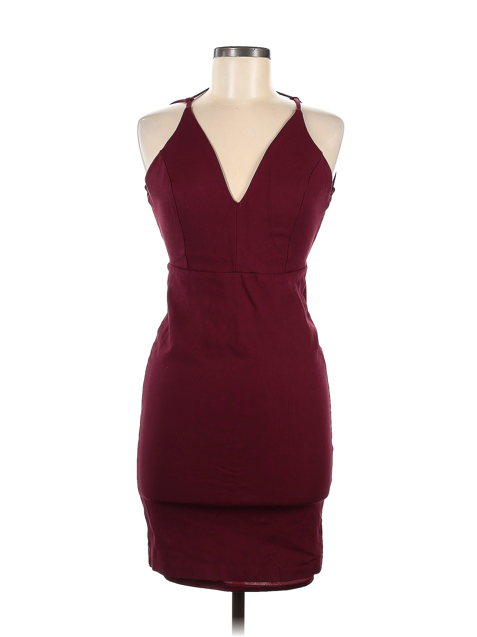 Lulus Solid Burgundy Cocktail Dress Size M - 66% off | ThredUp