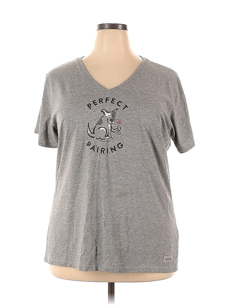 Life Is Good Gray Short Sleeve T-Shirt Size xxl (Plus) - 43% off | ThredUp