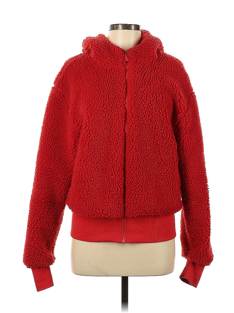Fabletics Red Faux Fur Jacket Size M - 58% off | ThredUp