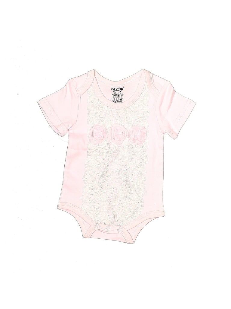 Stephan Baby 100% Cotton Graphic Pink Short Sleeve Onesie 3-6 MO / 6 MO ...