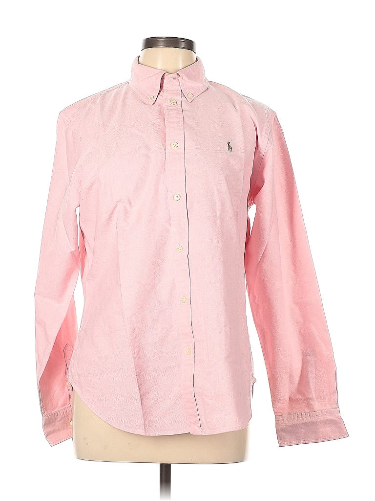 Ralph Lauren 100% Cotton Pink Long Sleeve Button-Down Shirt Size L - 71% off | ThredUp