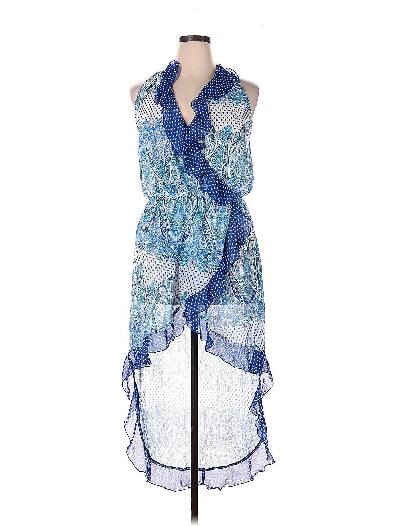 Jessica Simpson 100% Polyester Paisley Blue Cocktail Dress Size XL - 73 ...