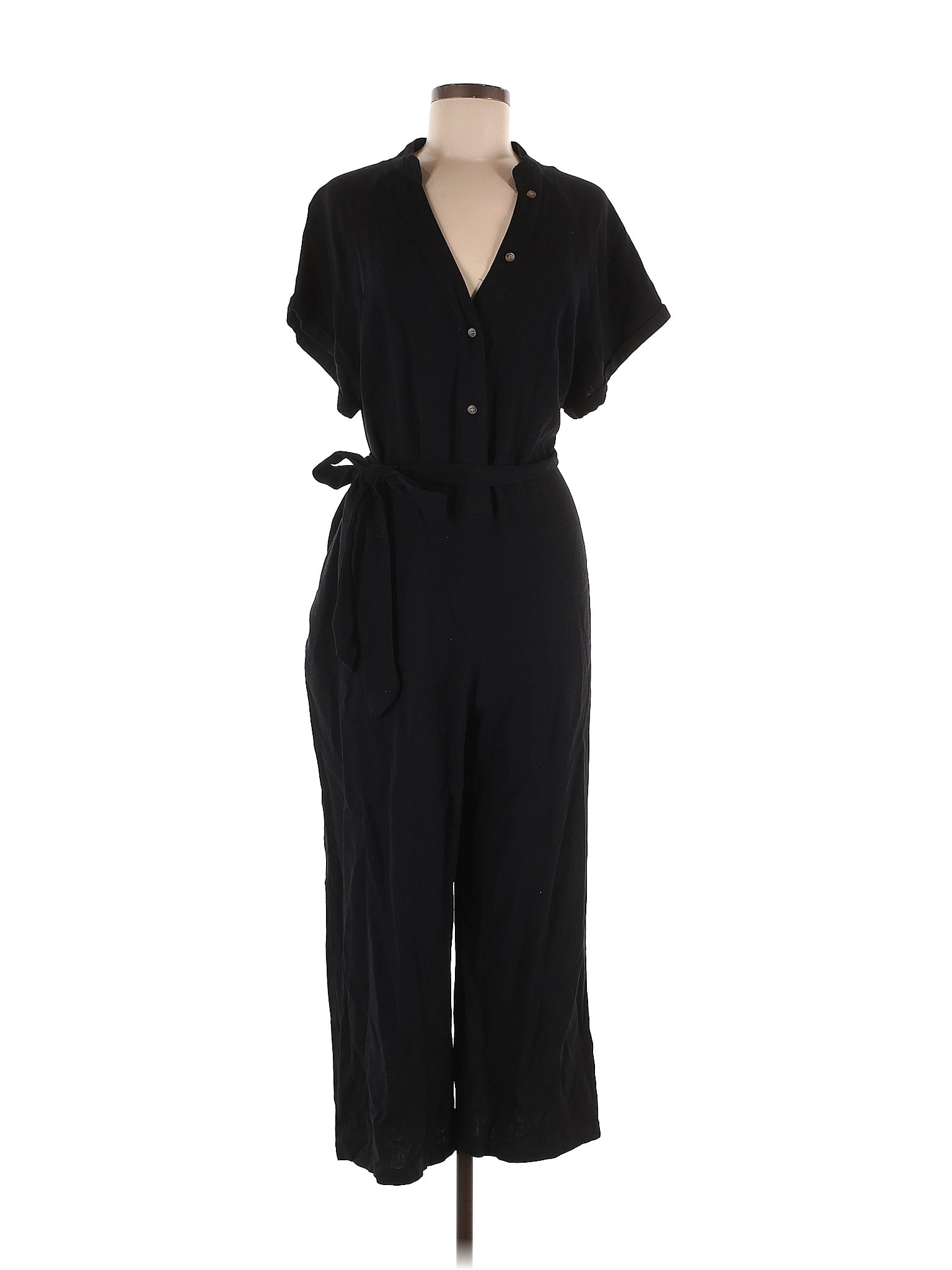 Anrabess Solid Black Jumpsuit Size L - 55% off | ThredUp