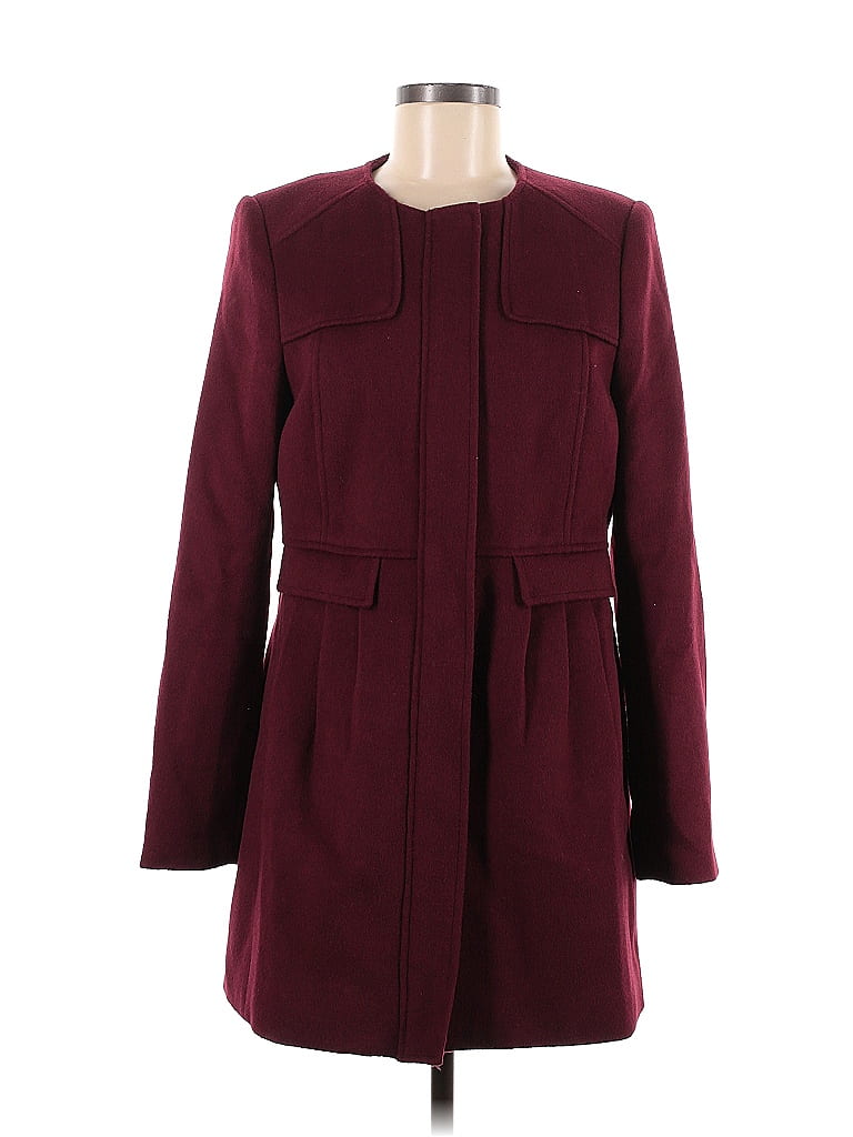 Ann Taylor LOFT Burgundy Wool Coat Size M - 73% off | ThredUp