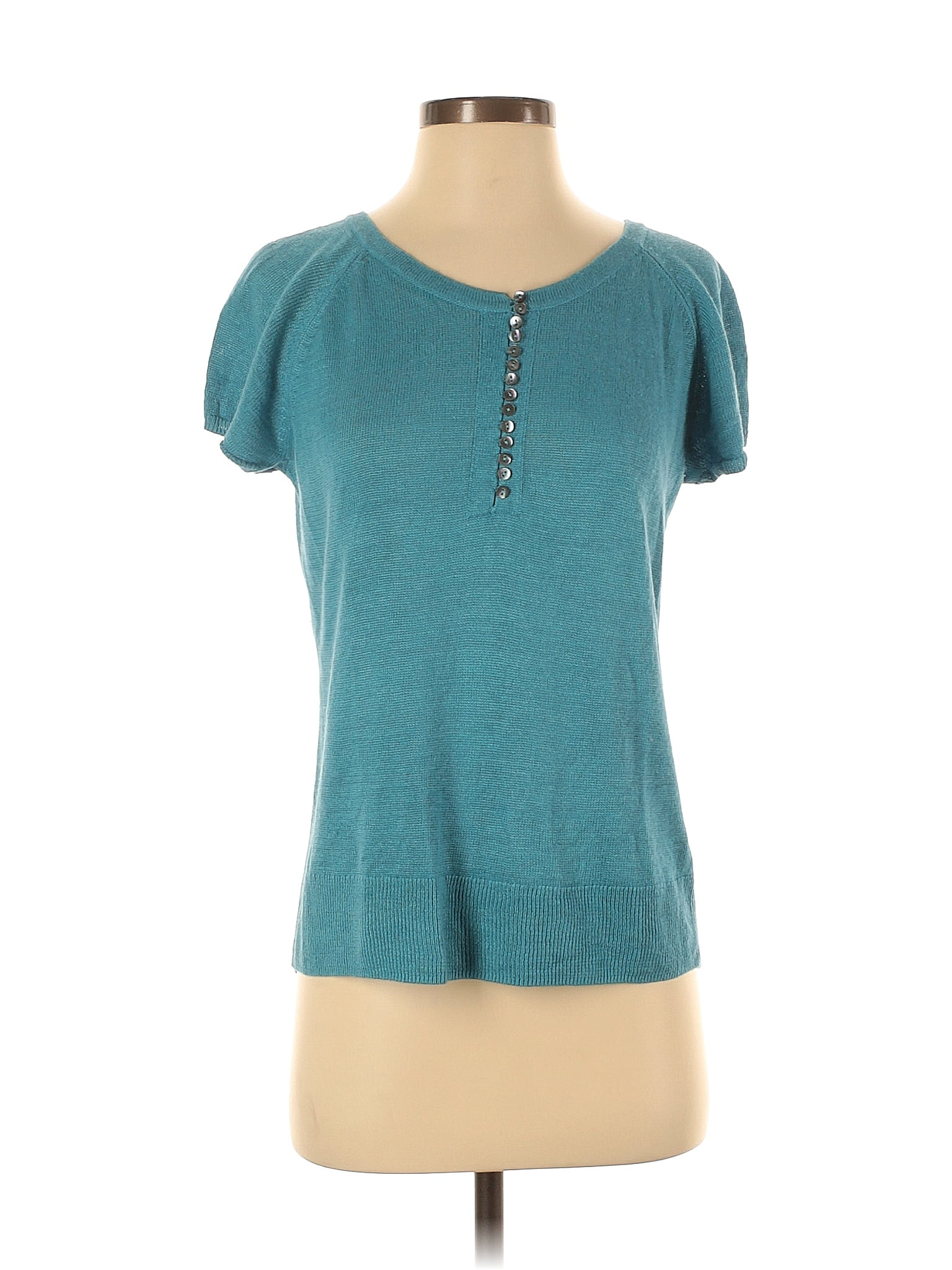 Nic + Zoe Teal Short Sleeve Henley Size S - 78% off | ThredUp