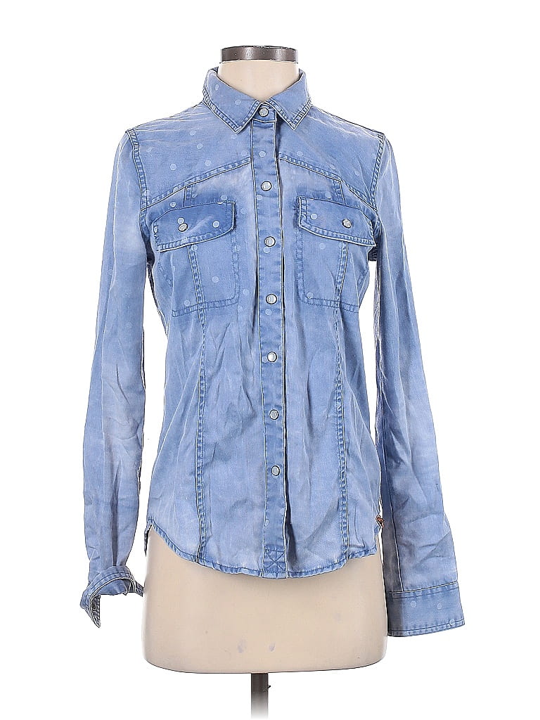 Roxy Blue Long Sleeve Button-Down Shirt Size S - 47% off | ThredUp
