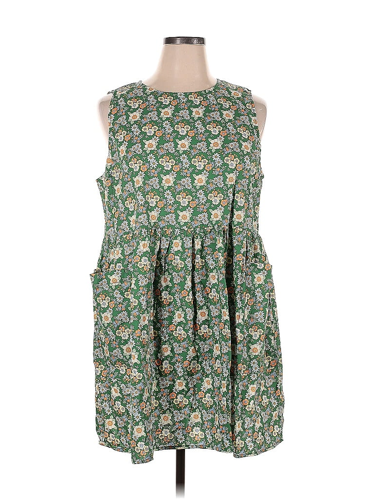 ModCloth 100% Cotton Paisley Green Casual Dress Size 1X (Plus) - 48% ...