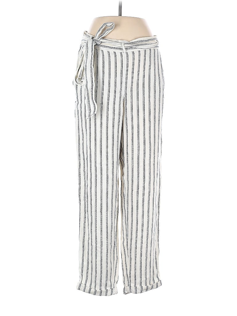 Max Studio Stripes Ivory Linen Pants Size M - 79% off | ThredUp