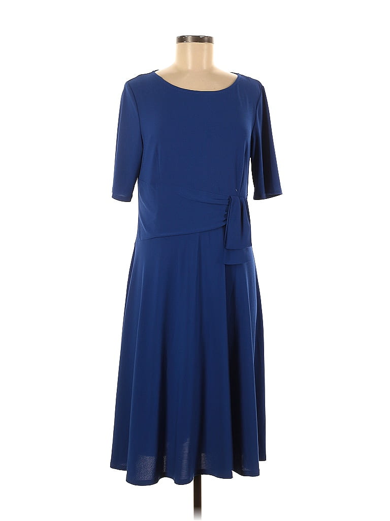 Perceptions Solid Blue Casual Dress Size M - 55% off | ThredUp