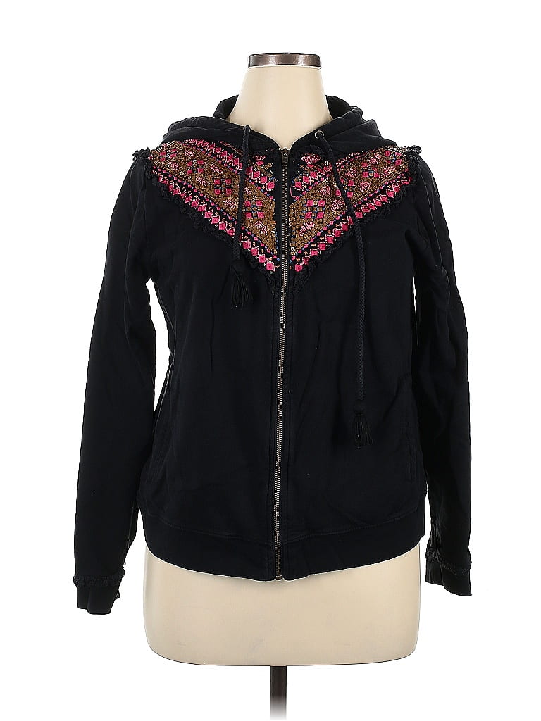 Akemi + Kin 100% Cotton Black Zip Up Hoodie Size XL - 69% off | ThredUp