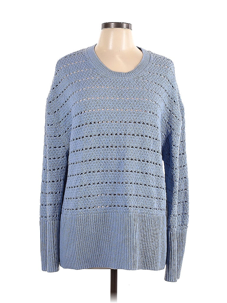 Gap 100% Cotton Blue Pullover Sweater Size L - 75% off | ThredUp