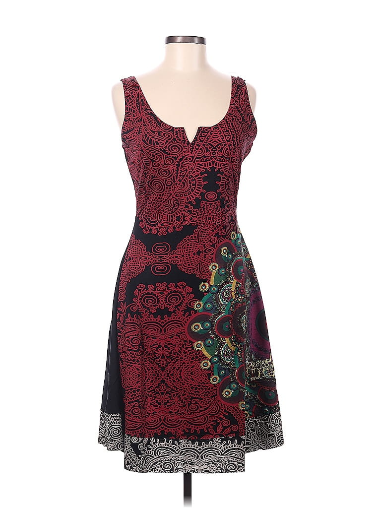 Desigual Paisley Burgundy Cocktail Dress Size M - 69% off | ThredUp