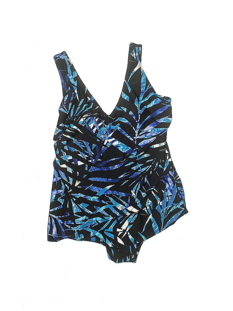 Swimsuits for all Print Blue One Piece Swimsuit Size 16 - 61% off | ThredUp