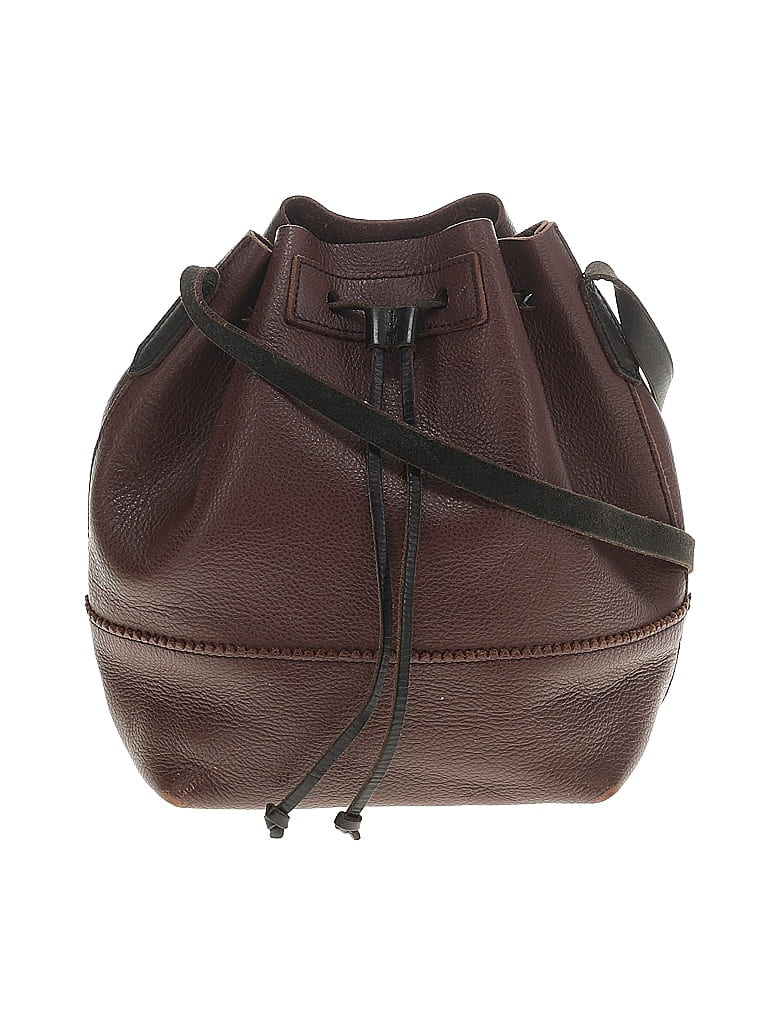 J.Crew 100% Leather Burgundy Brown Leather Bucket Bag One Size - 65% ...