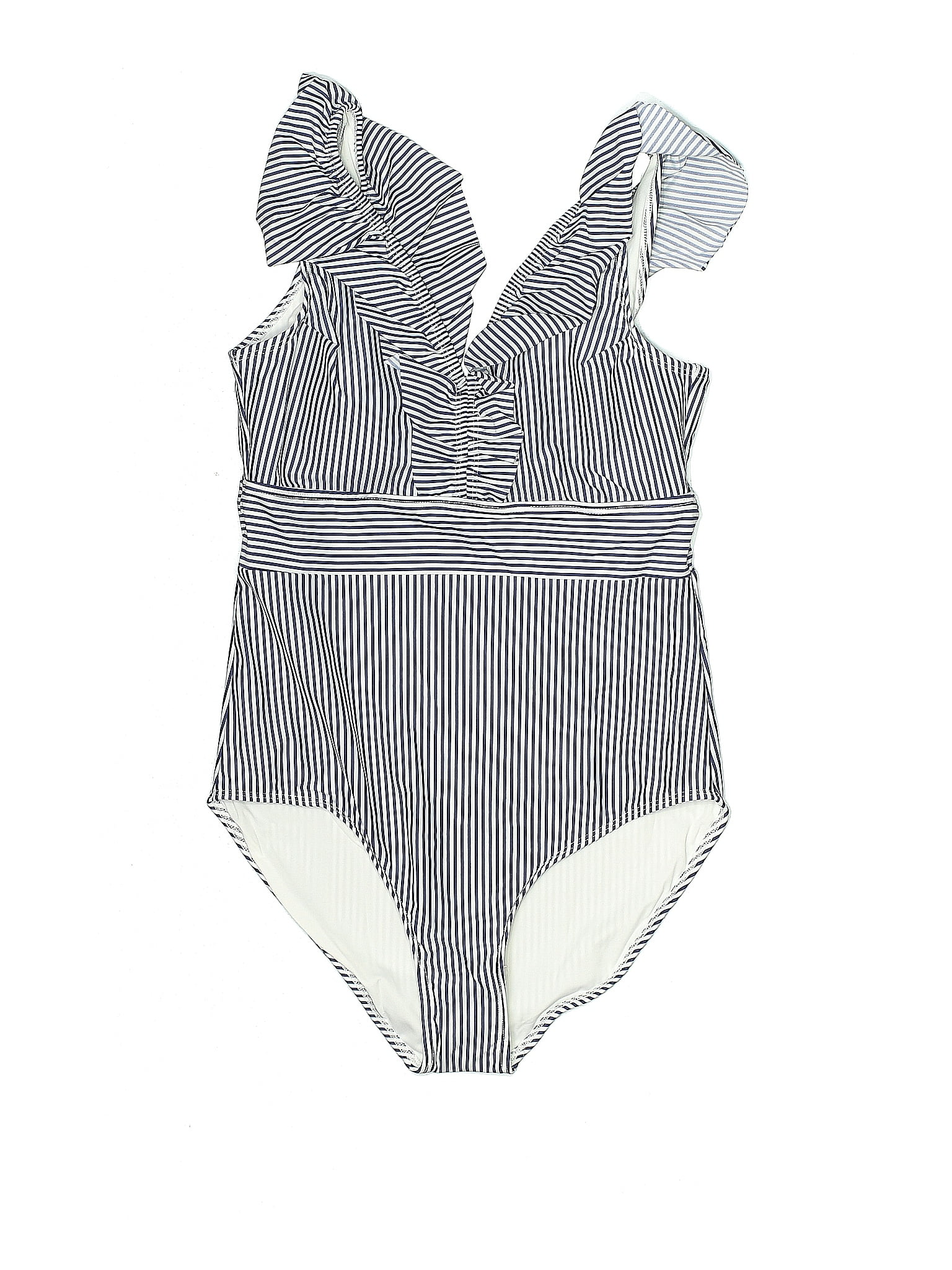aava Stripes Gray One Piece Swimsuit Size L - 70% off | ThredUp