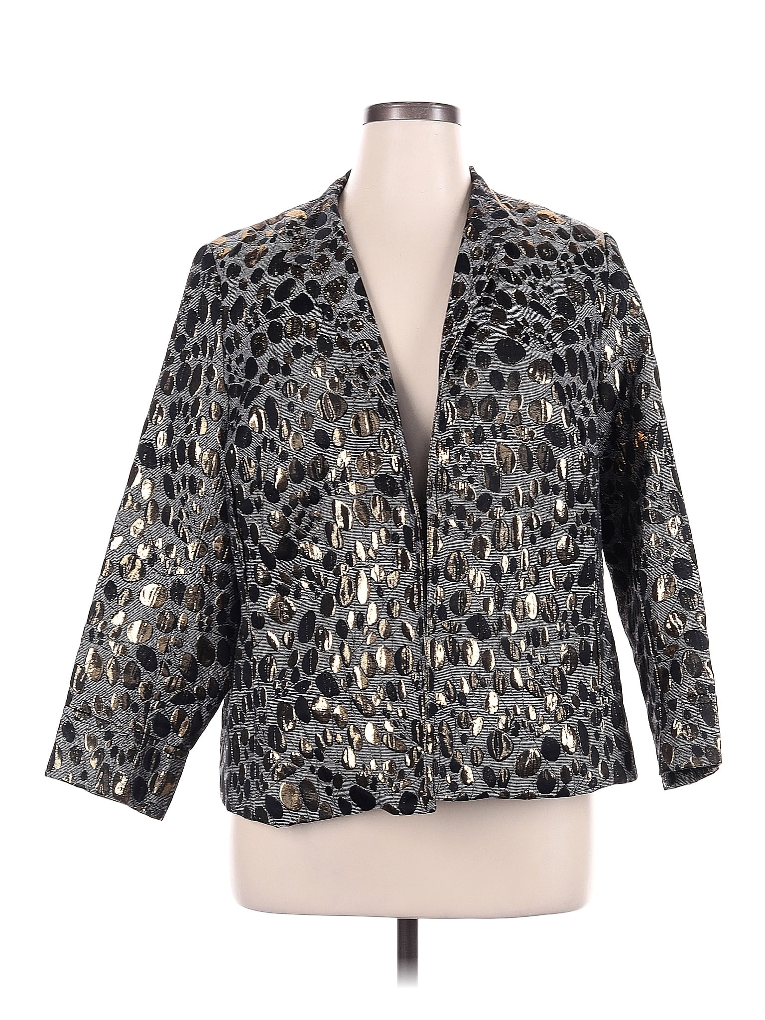 Erin Animal Print Silver Blazer Size 1X (Plus) - 71% off | ThredUp