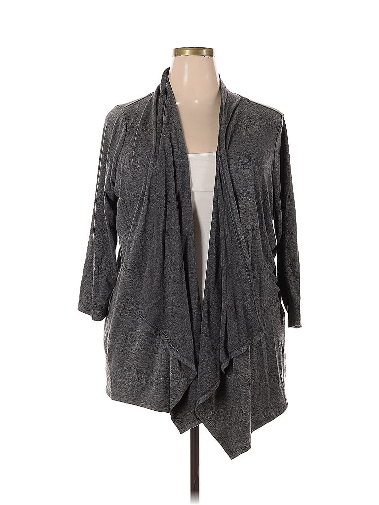 Evolution by Cyrus Gray Cardigan Size 3X (Plus) - 76% off | ThredUp