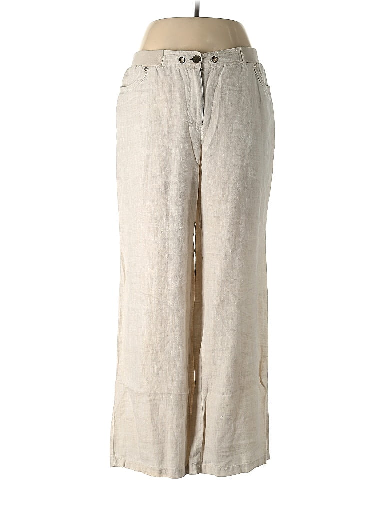 JM Collection 100% Linen Ivory Linen Pants Size 10 - 51% off | ThredUp
