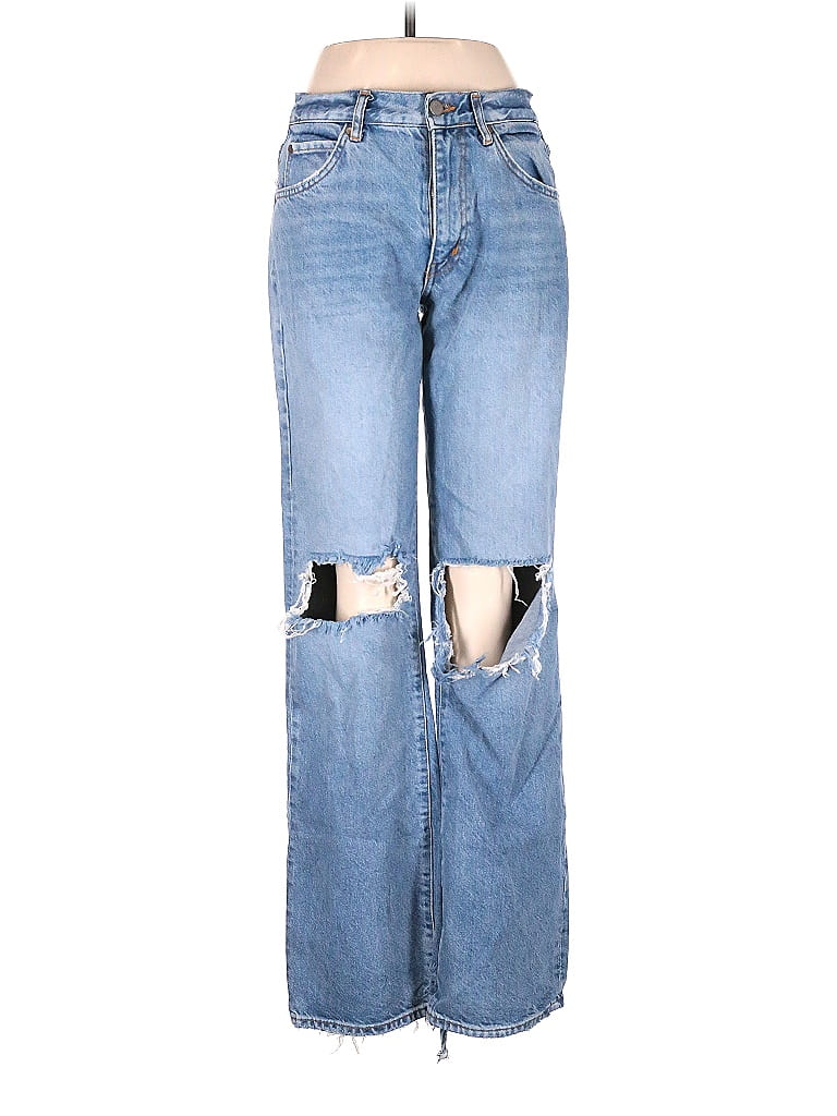 Zara Color Block Blue Jeans Size 6 - 42% off | ThredUp