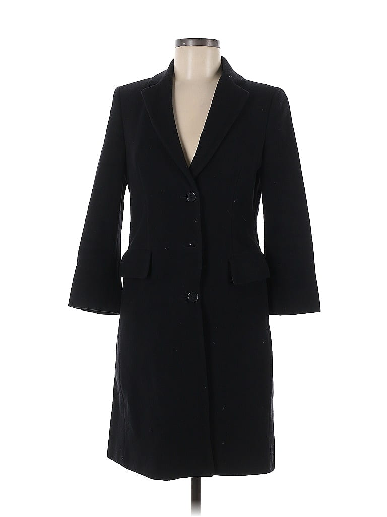 United Colors Of Benetton Black Wool Coat Size 38 (EU) - 78% off | ThredUp